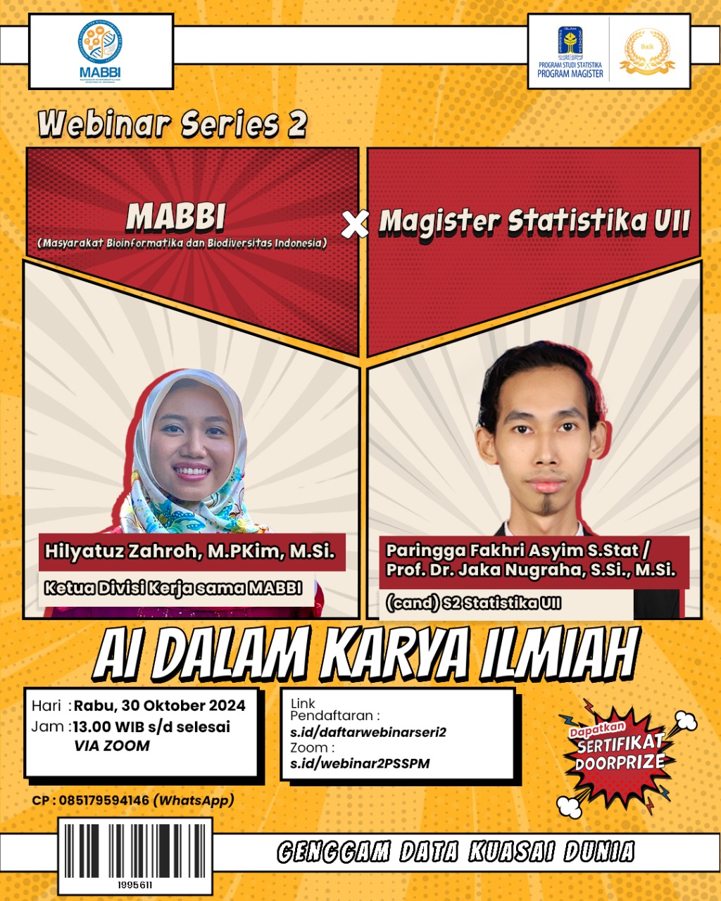 🎓 WEBINAR SERIES 2: AI dalam Karya Ilmiah 🎓 - Magister Statistika UII